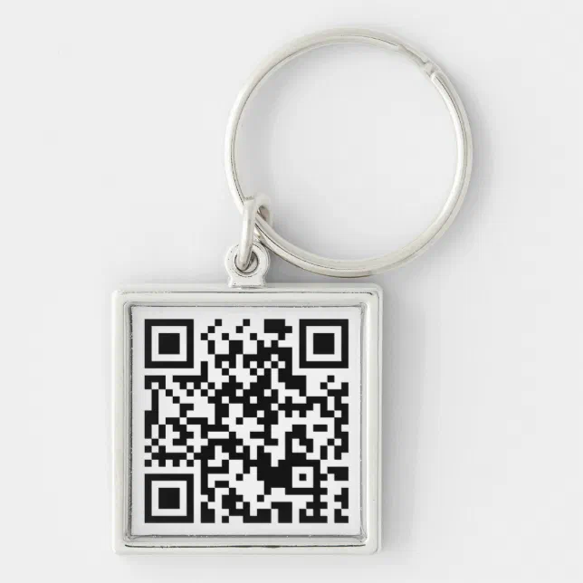 The QR Code Modern Business Card Keychain | Zazzle