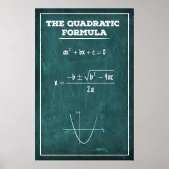 The Quadratic Formula Poster | Zazzle