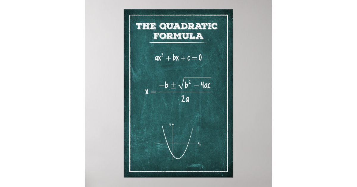 The Quadratic Formula Poster | Zazzle