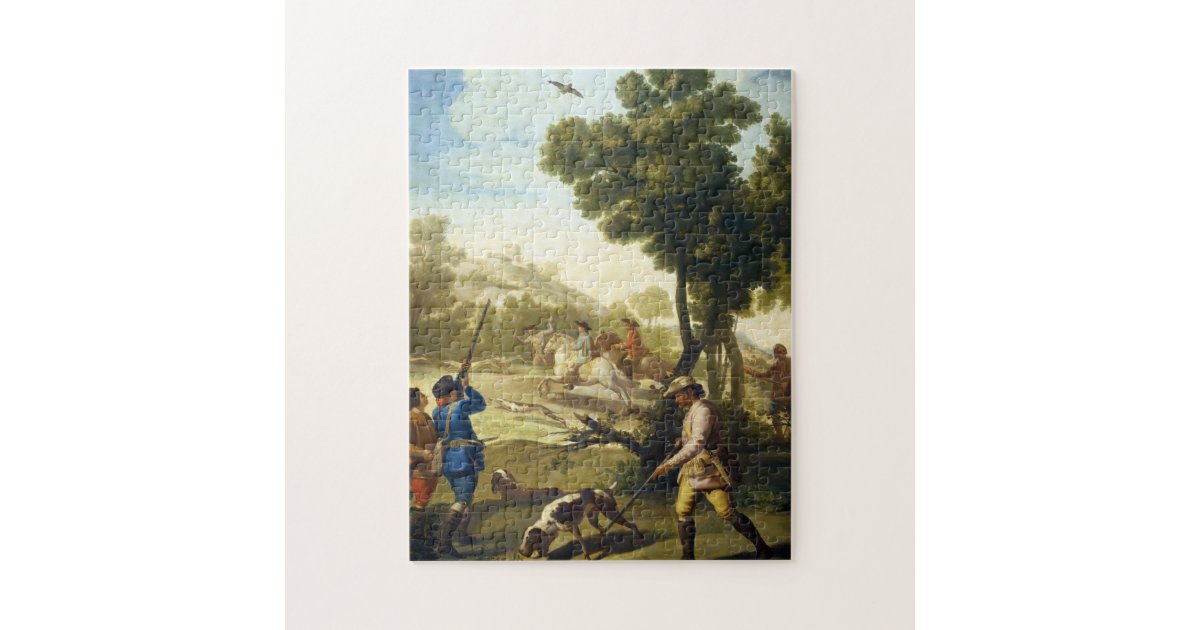 The Quail Hunting Francisco José Goya masterpiece Jigsaw Puzzle | Zazzle
