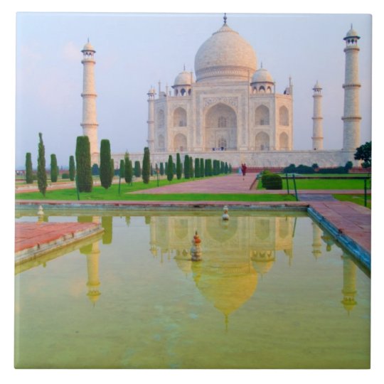 The quiet peaceful World Famous Taj Mahal at Ceramic Tile | Zazzle.com