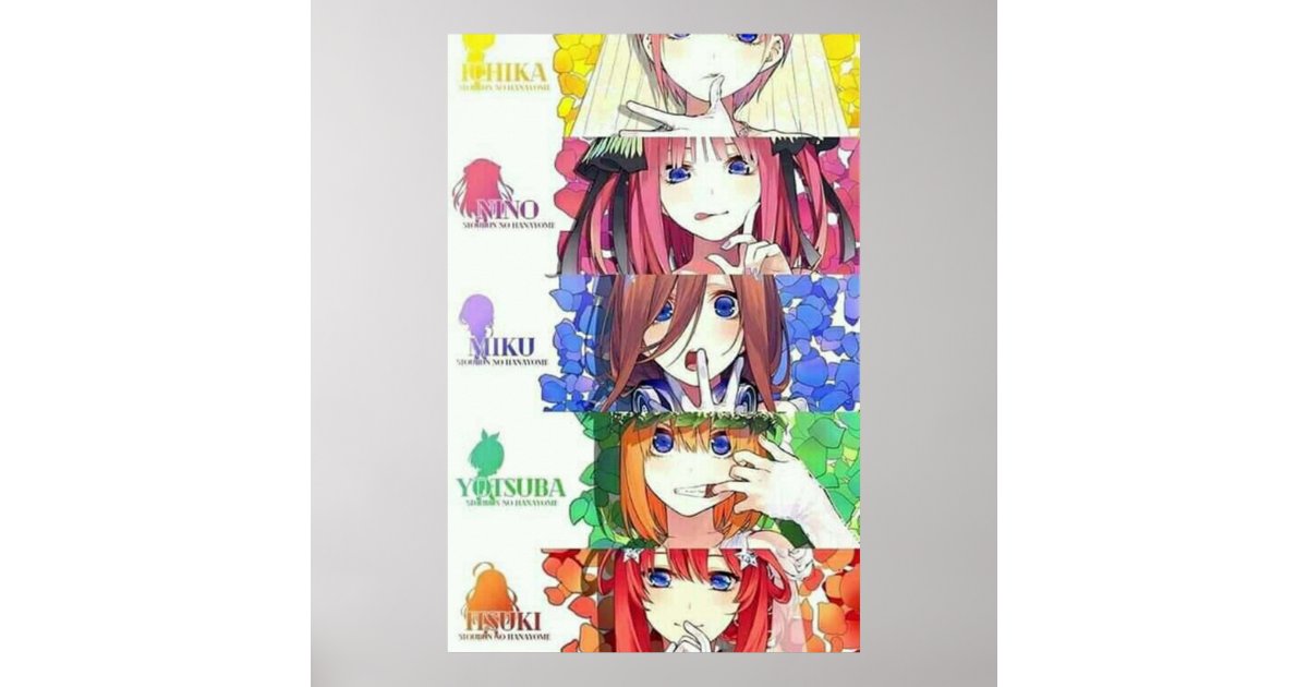The Quintessential Quintuplets Potrait Poster | Zazzle