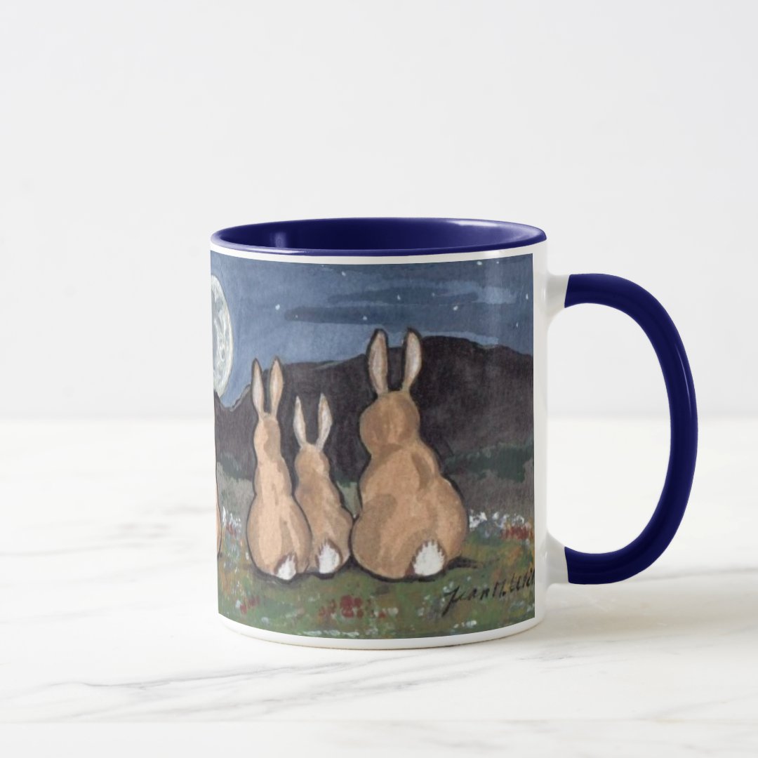 "The Rabbit in the Moon" Original Charming Artwork Mug | Zazzle