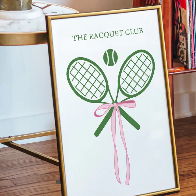 The Racquet Club Tennis Preppy Tennis Poster | Zazzle