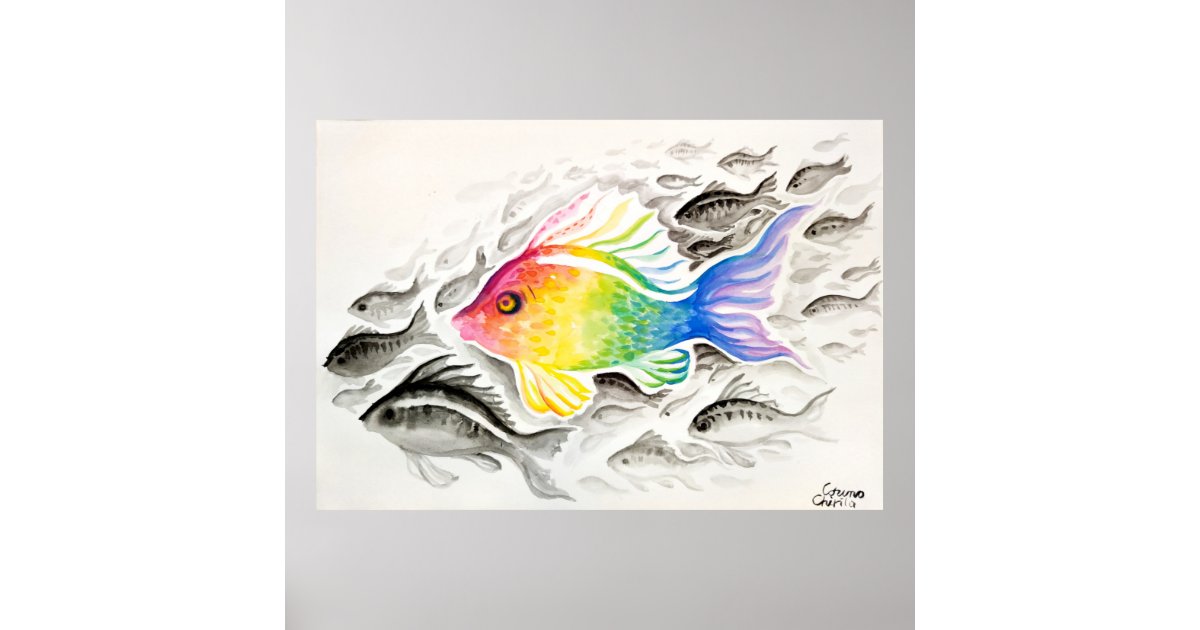 The rainbow fish poster | Zazzle