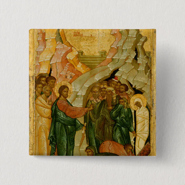 The Raising of Lazarus, Russian icon Pinback Button | Zazzle