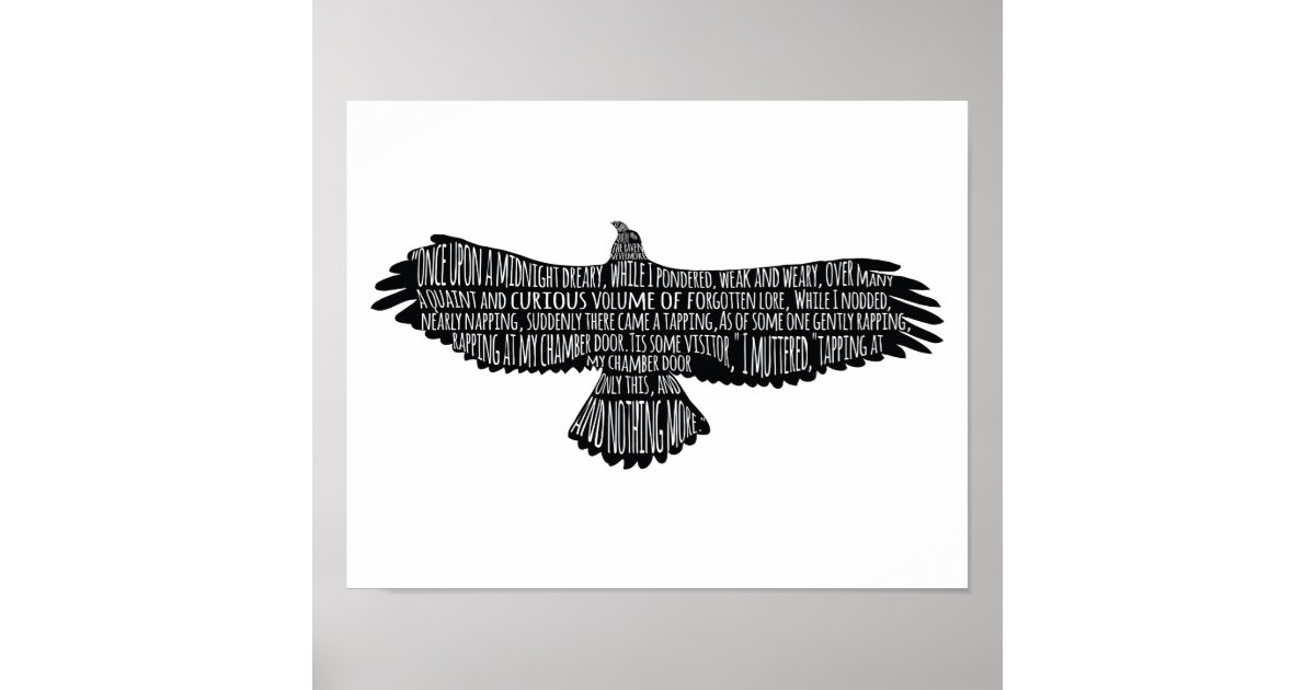 The Raven by Edgar Allan Poe Typography Poster | Zazzle