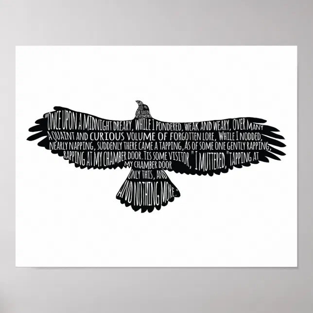 The Raven by Edgar Allan Poe Typography Poster | Zazzle