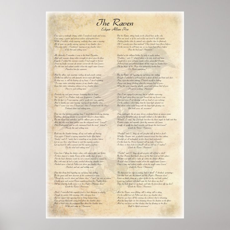 The Raven by Edgar Allen Poe Poster | Zazzle