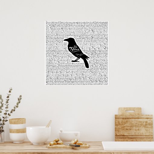 The Raven Complete Poem by Edgar Allan Poe Poster | Zazzle