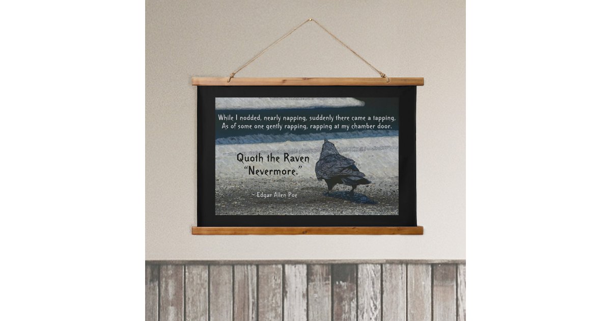 The Raven Edgar Allen Poe Quote Hanging Tapestry | Zazzle