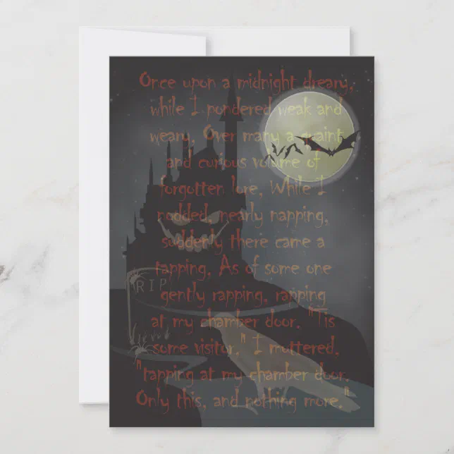 "The Raven" Halloween Party Invitation | Zazzle