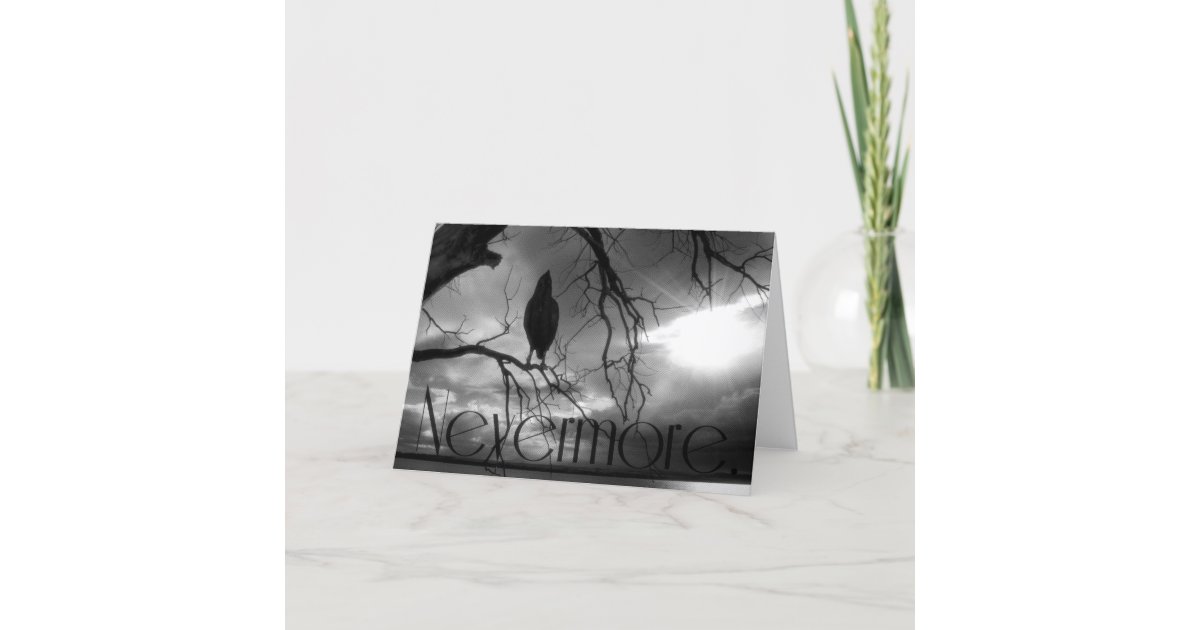 The Raven - Nevermore Sunbeams Tree Thank You Card | Zazzle