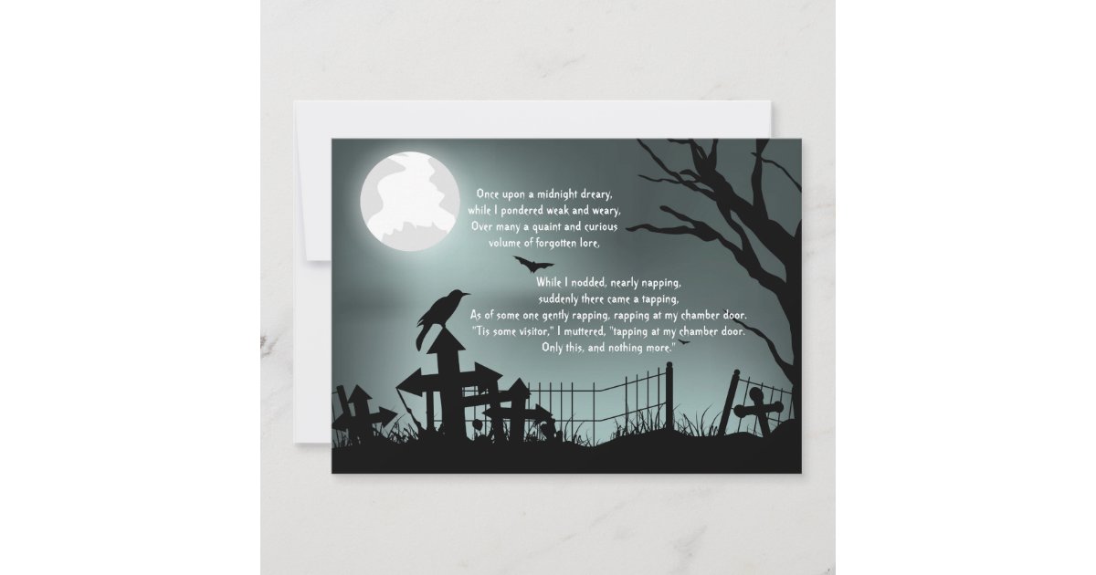 The Raven Poe Halloween Party Invitation | Zazzle