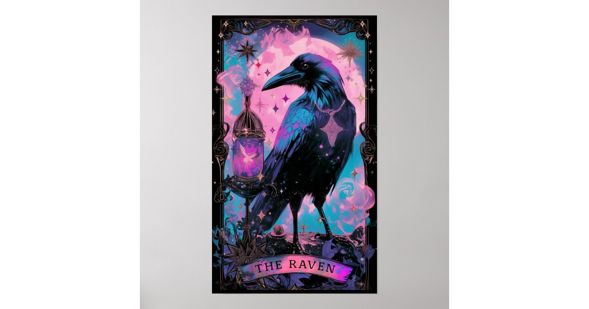 The Raven Tarot Card Witchy Poster | Zazzle