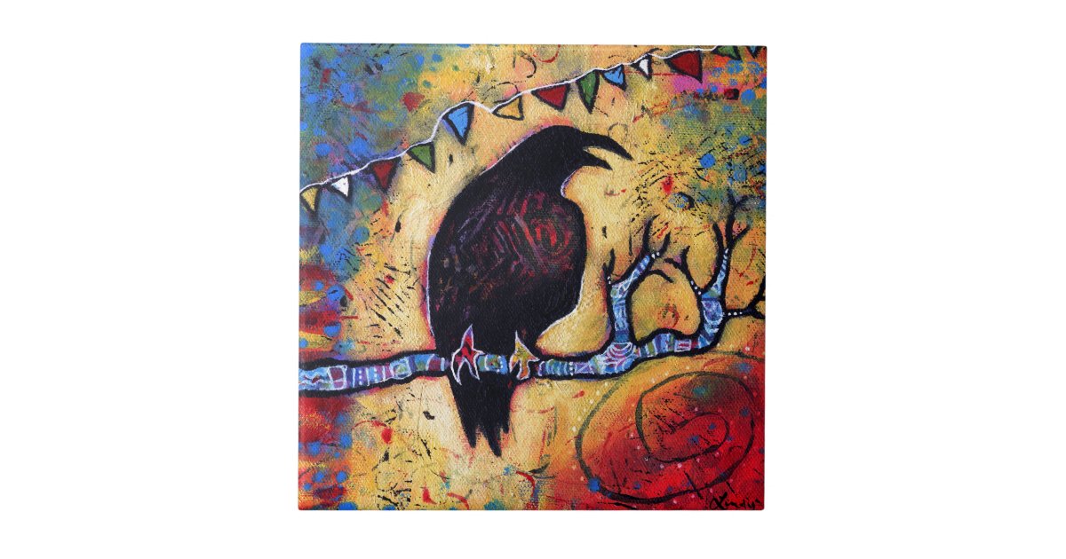 The Raven's Gift Tile | Zazzle