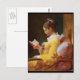 The Reader French Girl in Yellow Dress Postcard | Zazzle