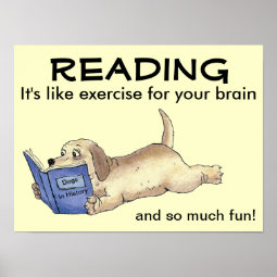 The Reading Dog Poster | Zazzle