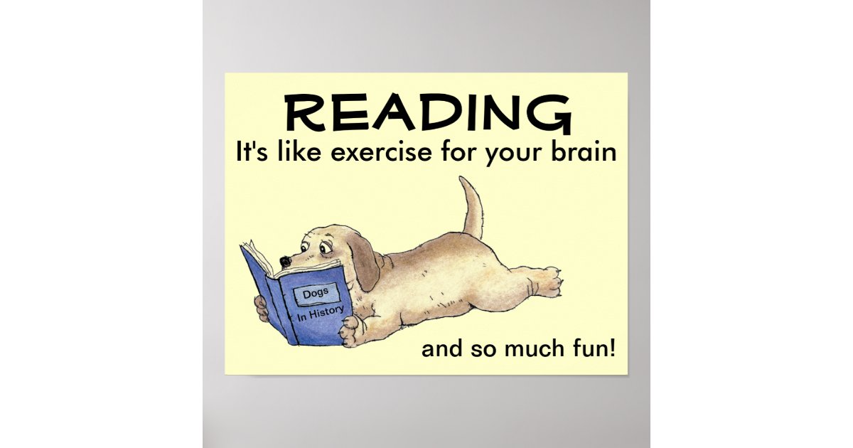 The Reading Dog Poster | Zazzle