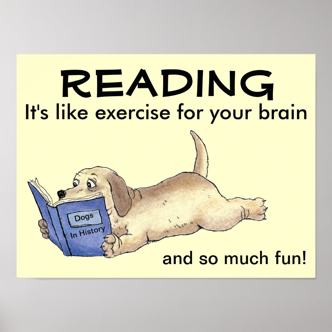 The Reading Dog Poster | Zazzle