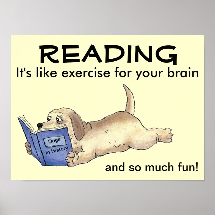 The Reading Dog Poster | Zazzle