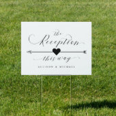 The Reception This Way Calligraphy Arrow Left Sign | Zazzle
