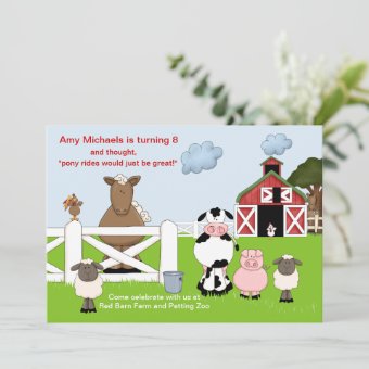 The Red Barn Birthday Party Invitation | Zazzle