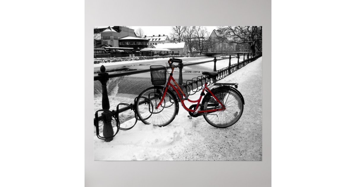 The Red Bicycle Poster | Zazzle