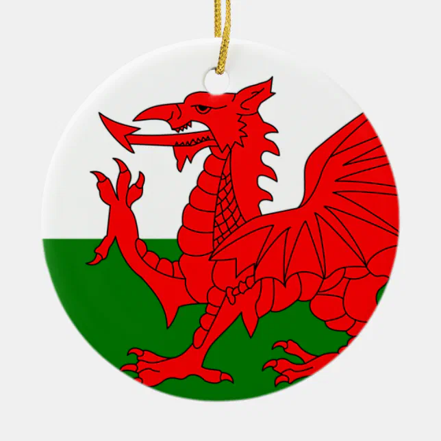 The Red Dragon [Flag of Wales] Ceramic Ornament | Zazzle