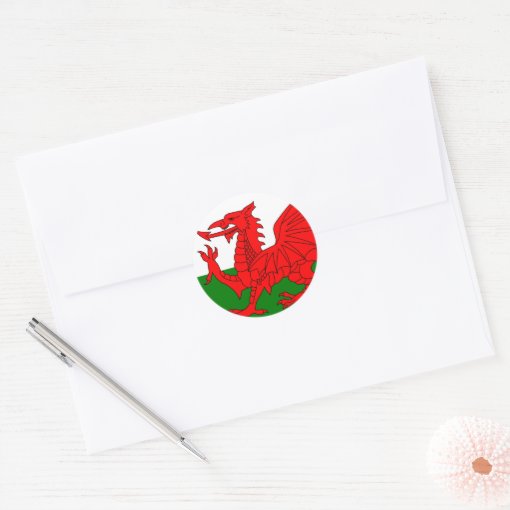 The Red Dragon [Flag of Wales] Classic Round Sticker | Zazzle