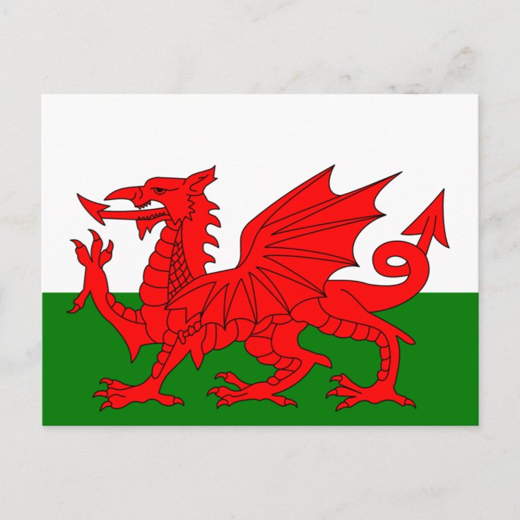 The Red Dragon [Flag of Wales] Postcard | Zazzle
