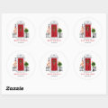 The Red Holiday Christmas Door Classic Round Sticker | Zazzle
