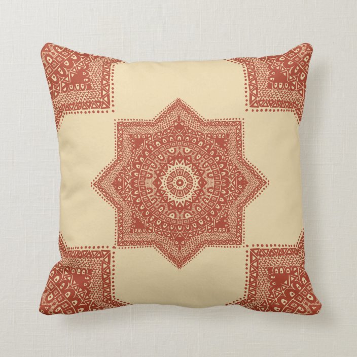 The Red Moroccan Pattern Throw Pillow | Zazzle.com