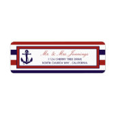 The Red & Navy Nautical Anchor Wedding Collection Label | Zazzle