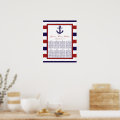 The Red & Navy Nautical Anchor Wedding Collection Poster | Zazzle