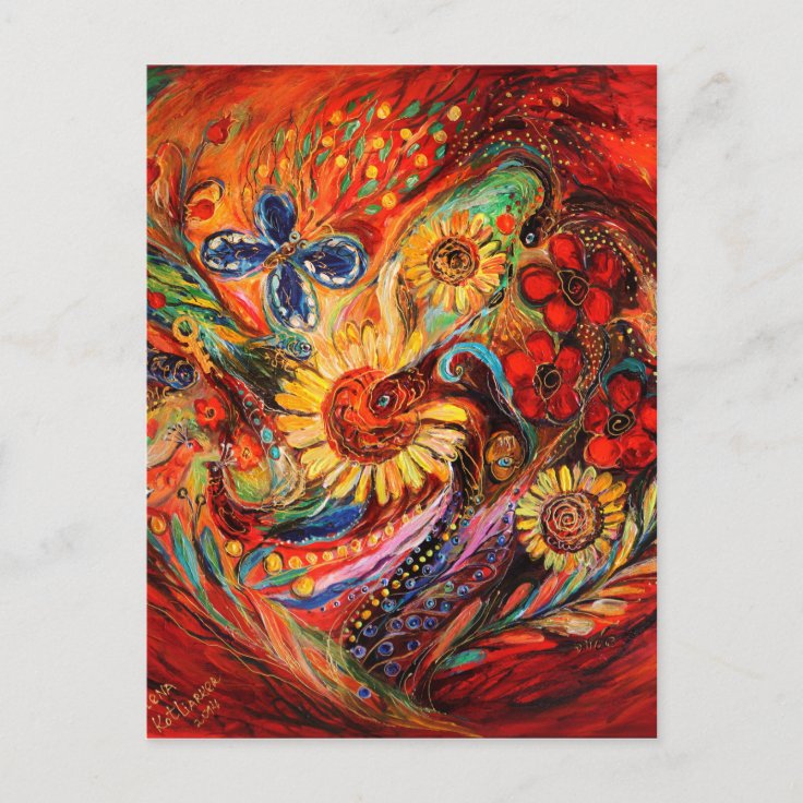 The Red on Red Postcard | Zazzle