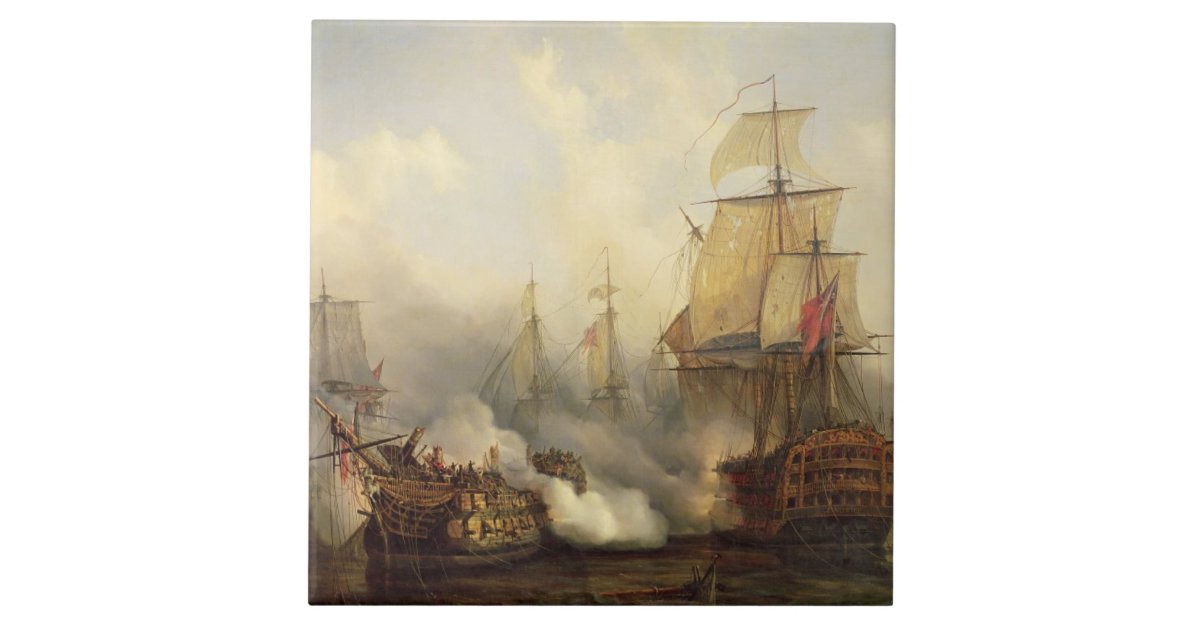 The Redoutable at Trafalgar, 21st October 1805 Ceramic Tile | Zazzle