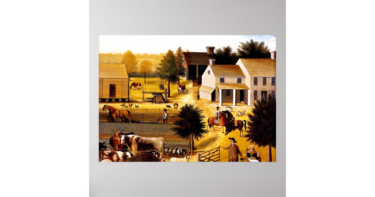 The Residence of David Twining - Edward Hicks Poster | Zazzle