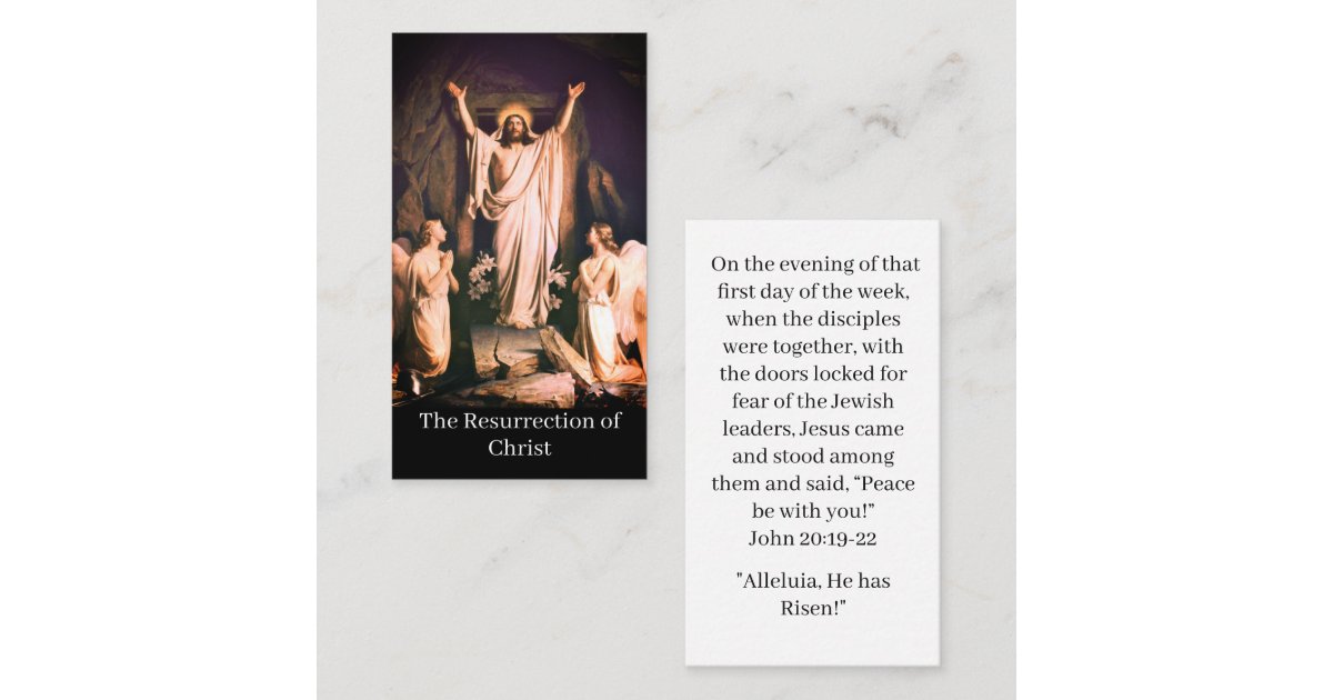 The Resurrection of Christ Easter Prayer Card | Zazzle