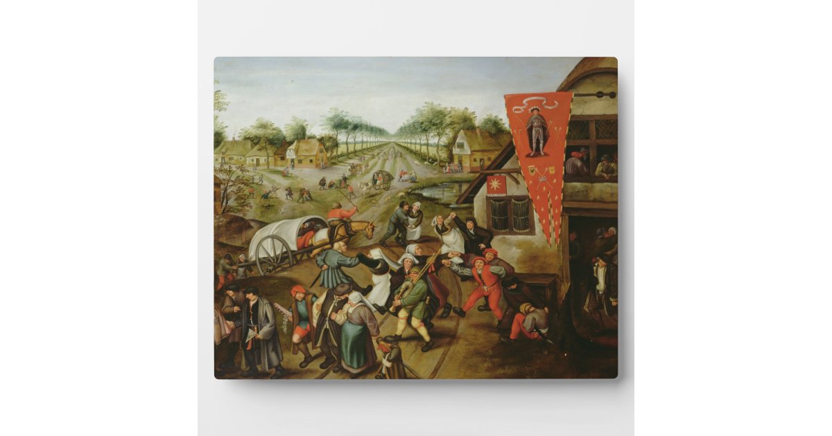 The Return from the Kermesse (oil on panel) Plaque | Zazzle