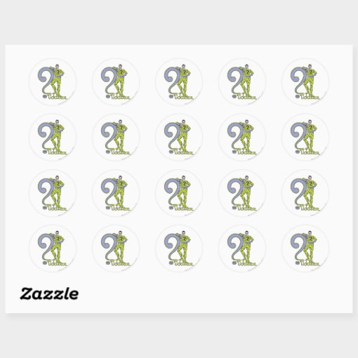 The Riddler & Logo Green Classic Round Sticker | Zazzle