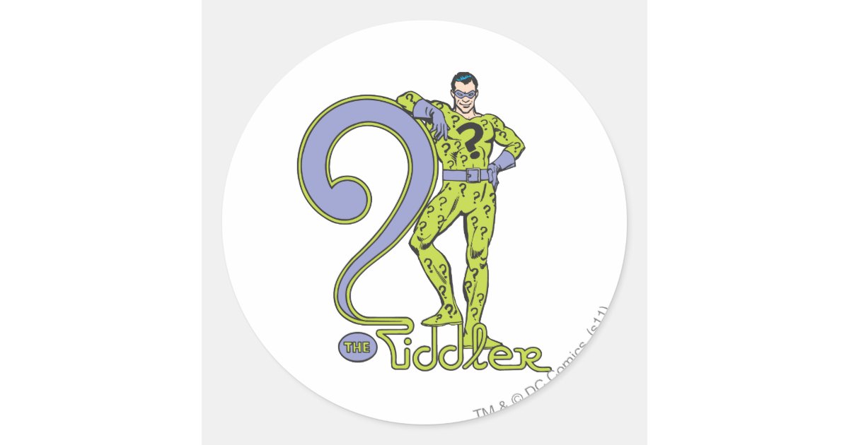 The Riddler & Logo Green Classic Round Sticker | Zazzle