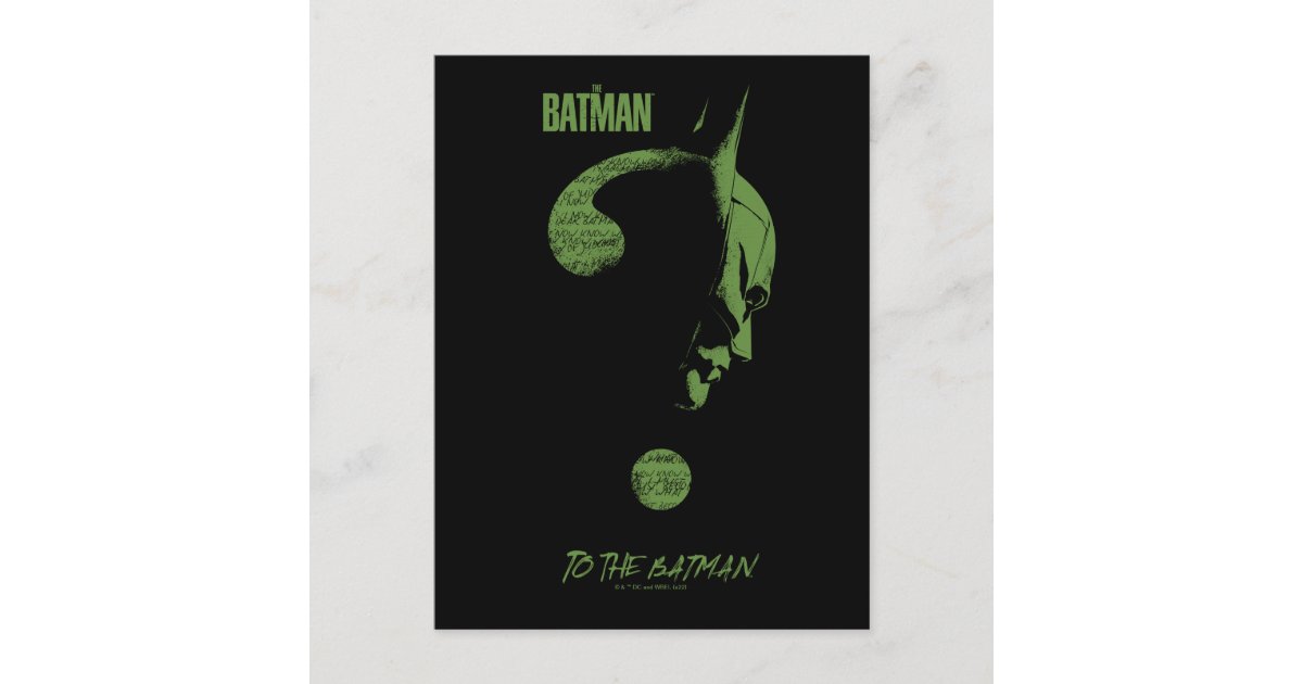 The Riddler "To The Batman" Question Mark Postcard | Zazzle