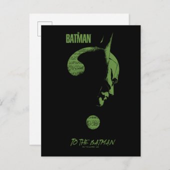 The Riddler "To The Batman" Question Mark Postcard | Zazzle