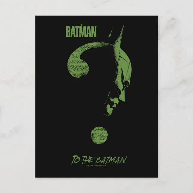 The Riddler "To The Batman" Question Mark Postcard | Zazzle