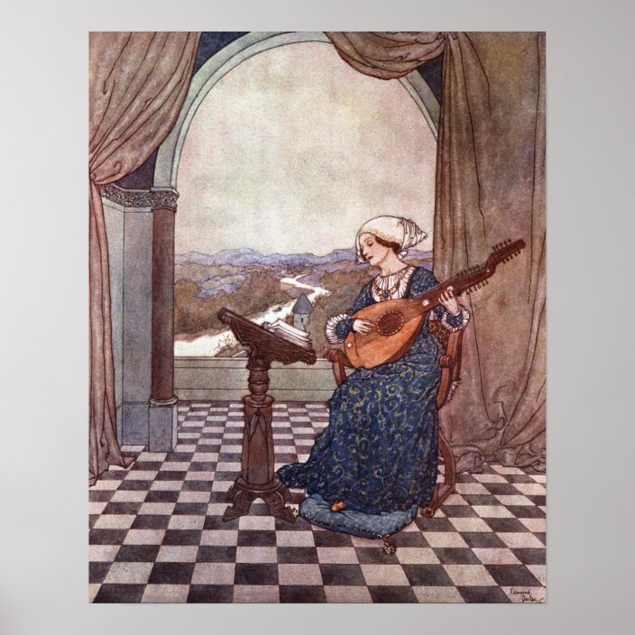 The Ringing Lute by Edmund Dulac Poster | Zazzle.com