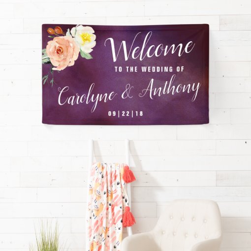 The Romance In Bloom Wedding Collection Banner | Zazzle