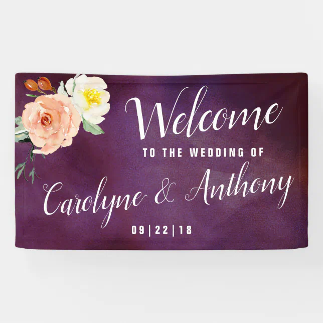 The Romance In Bloom Wedding Collection Banner | Zazzle