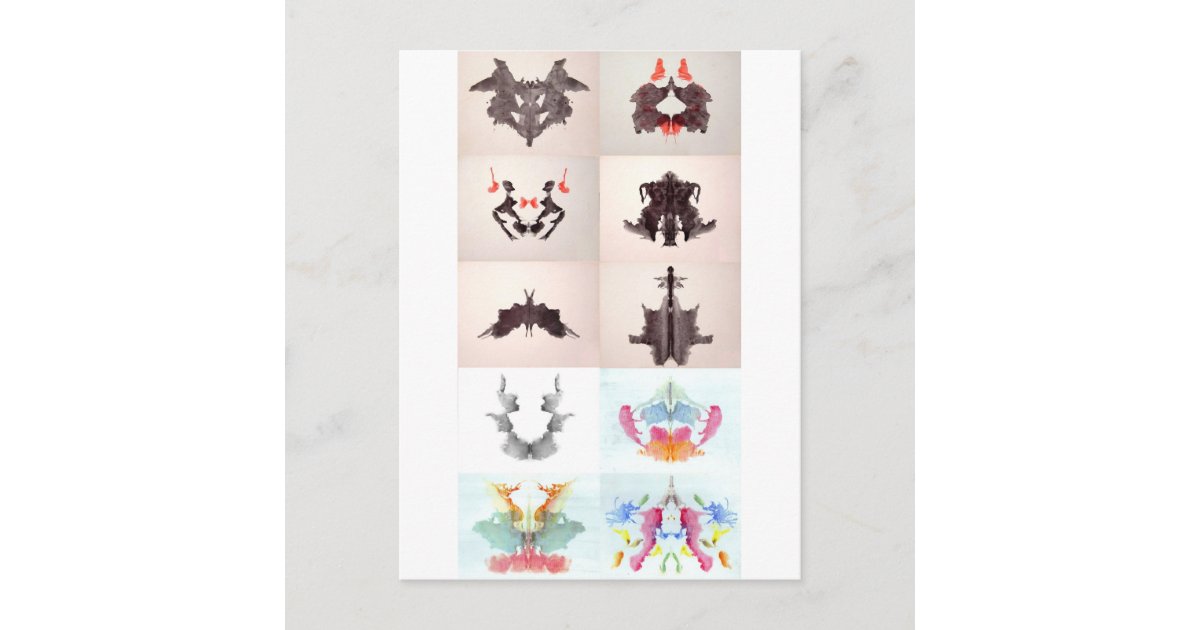 The Rorschach Test Ink Blots All 10 Plates 1-10 Postcard | Zazzle