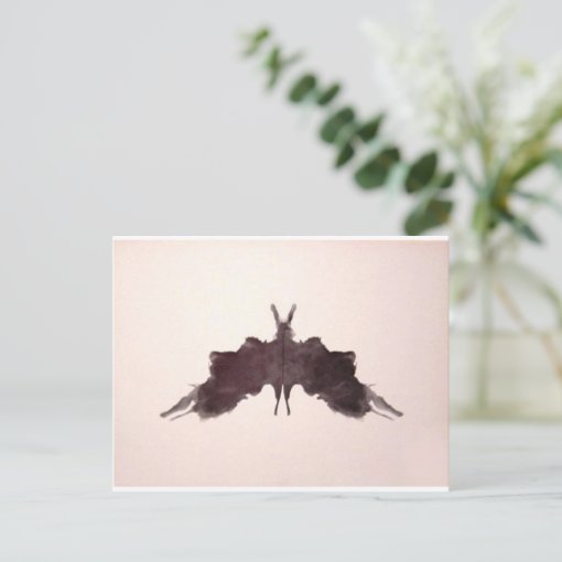 The Rorschach Test Ink Blots Plate 5 Bat Moth Postcard | Zazzle